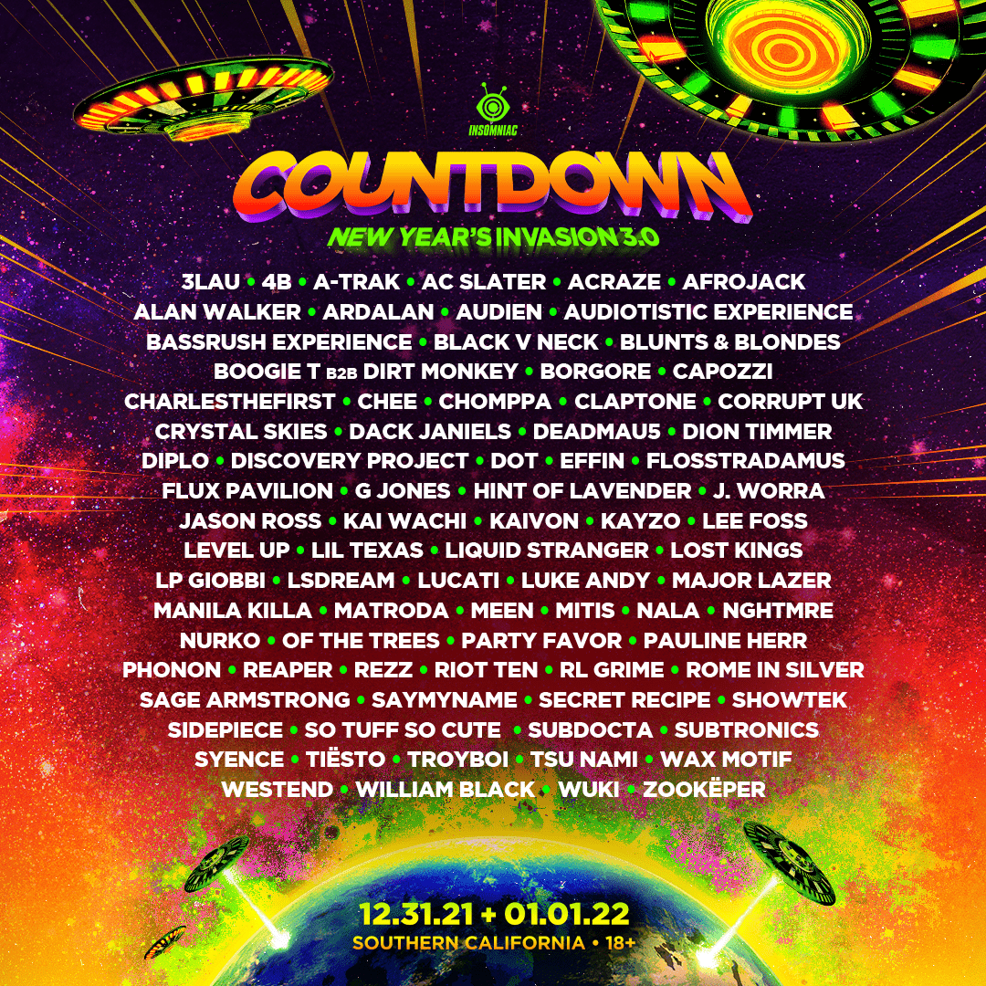 Countdown NYE Announces 2021 Music Lineup for Two-day SoCal New Year's ...