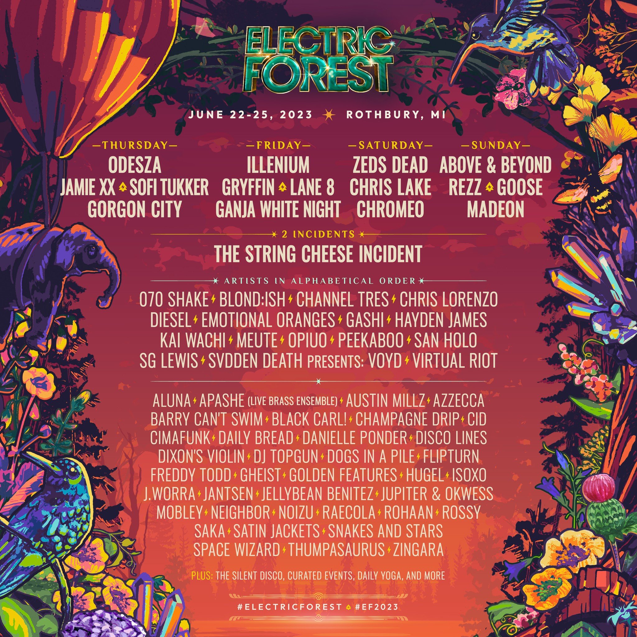 Electric Forest Releases Phase One of 2023 Lineup and Swiftly Sells Out