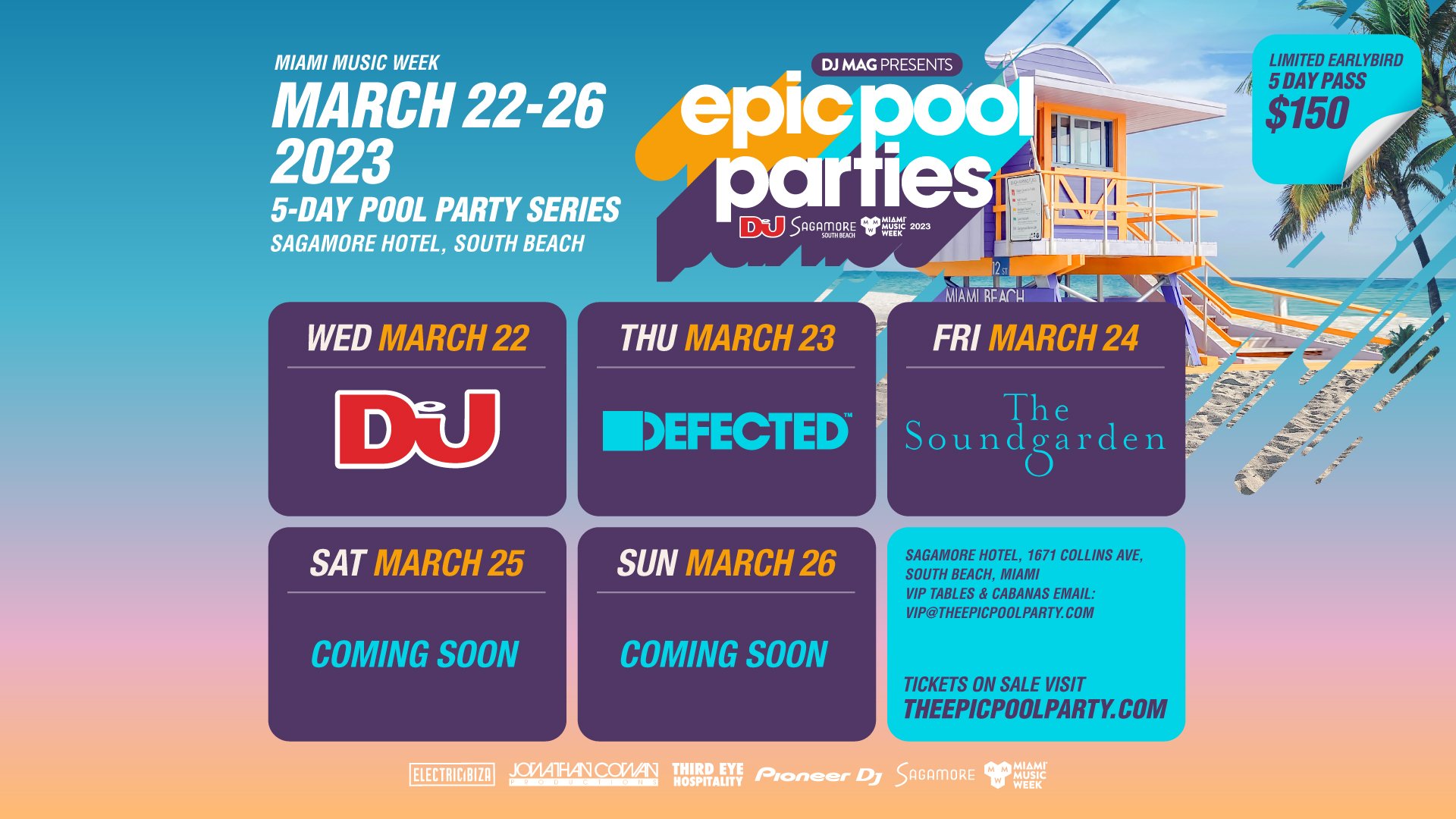 Epic Pool Parties Announce Parties and Dates for Miami Music Week 2023