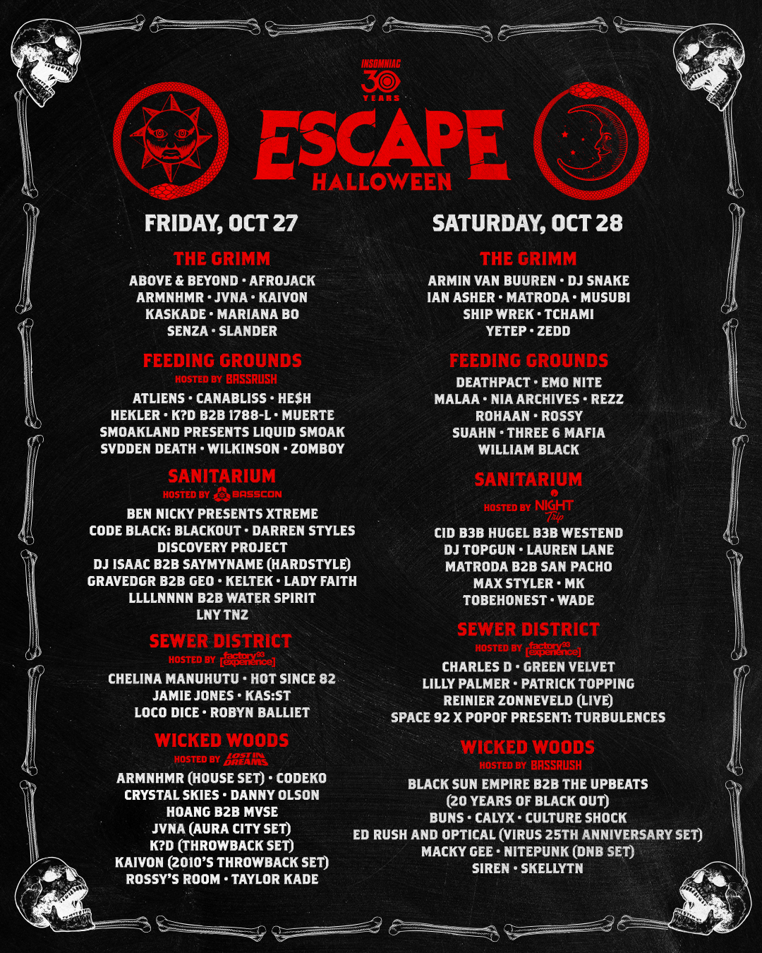 Escape Halloween Announces Daily Lineups, New Stage, and After Parties ...